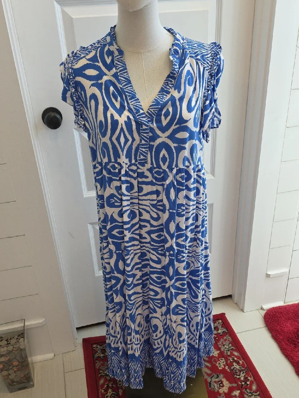 Umgee | Dresses | Umgee Blue And White Abstract Print Dress | Poshmark